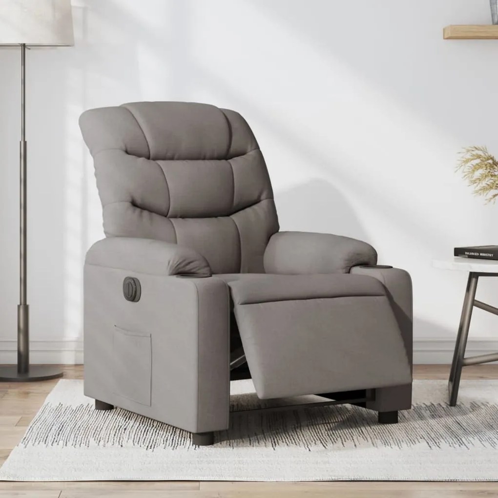 Elektrické polohovací křeslo taupe textil 3206634