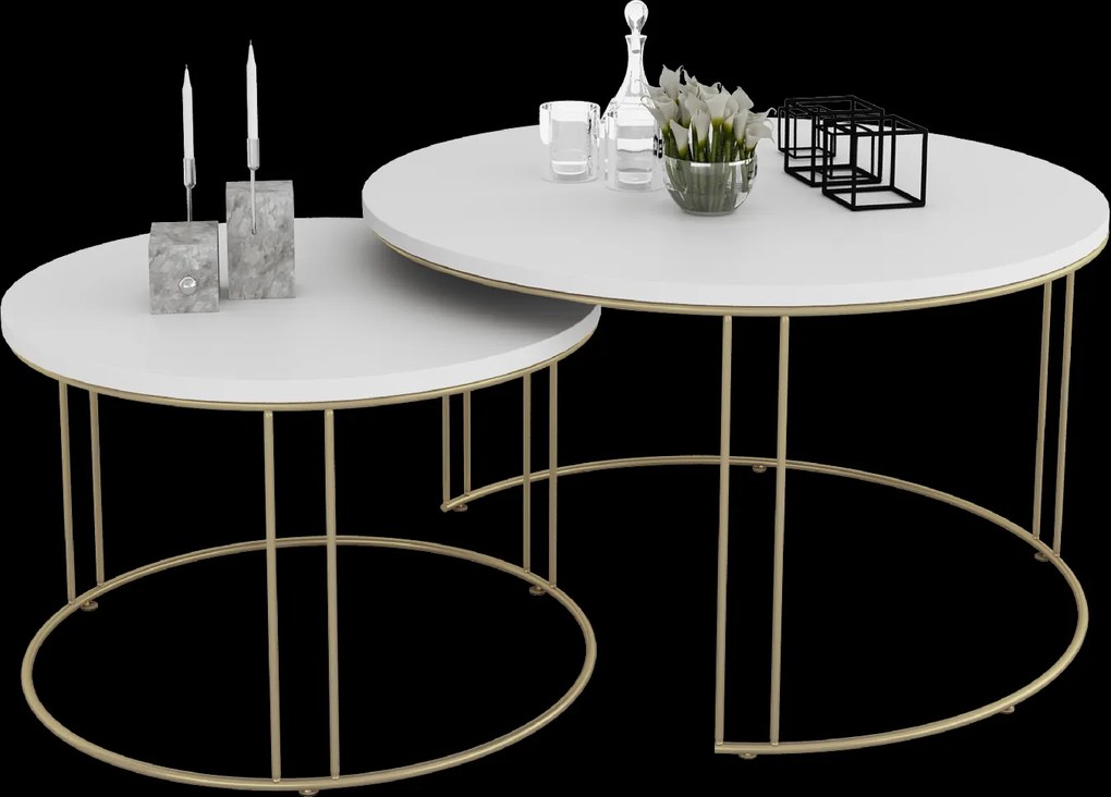 ADRK Furniture Konferenční stolek 2v1 ETTA CT-ETT-G-W