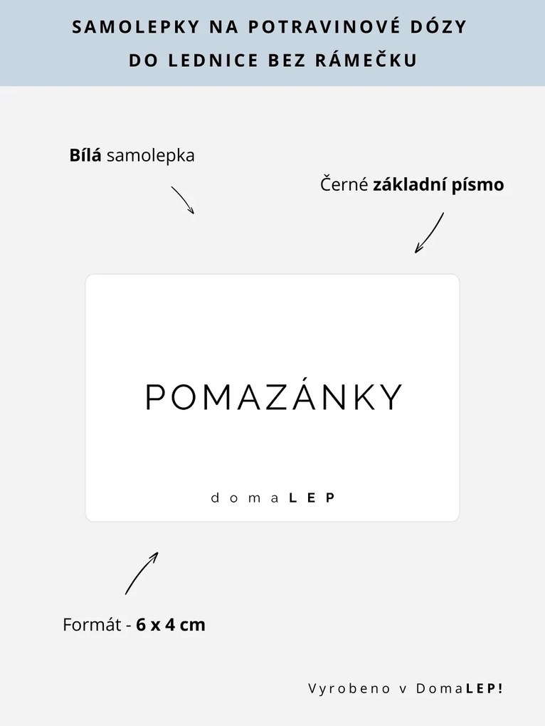 POMAZÁNKY - Samolepka na dózy do lednice, 6 x 4 cm