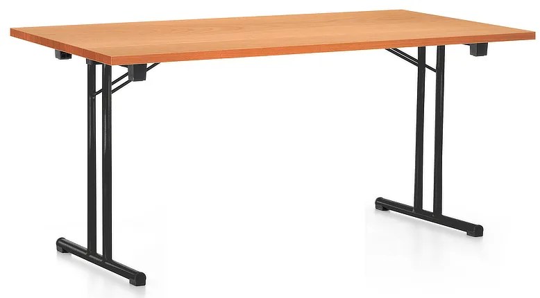 Skládací stůl 160 x 80 cm, černá podnož, buk