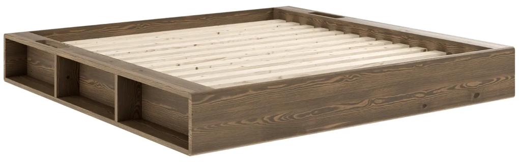 OnaDnes -20% Hnědá dřevěná dvoulůžková postel Karup Design Ziggy 180 x 200 cm