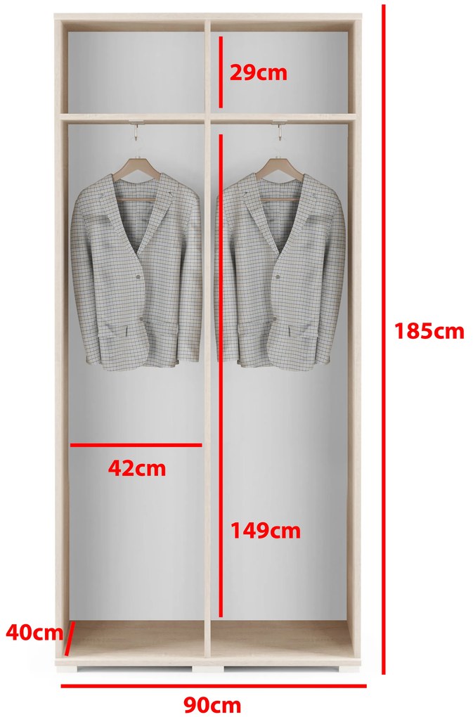 Eka Předsíňová stěna s čalouněnými panely Trinity 19 - Bílá / Hnědá 2307