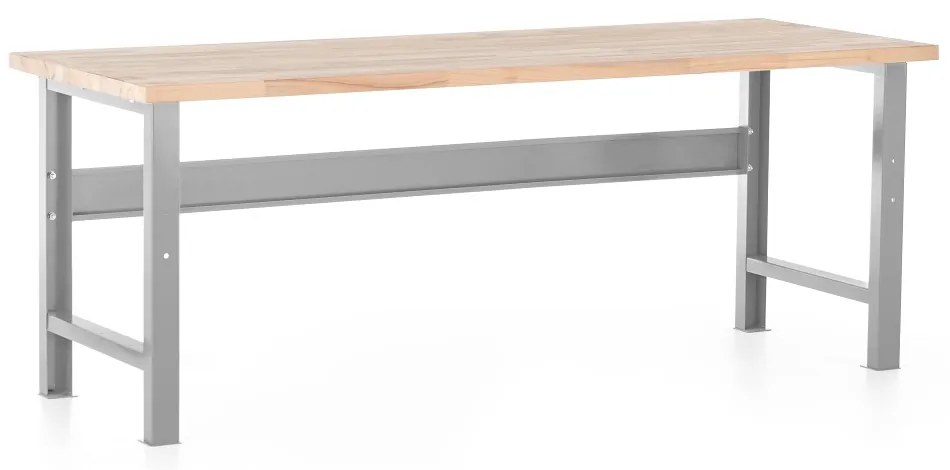 Dílenský stůl Basic s čelní deskou 200 x 80 cm, šedá - ral 7038