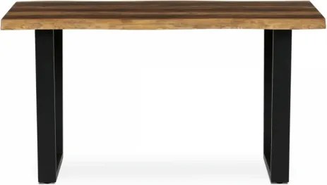 Jídelní stůl 140 × 80 cm staré dřevo | Industriální U podnož pro 4–6 osob