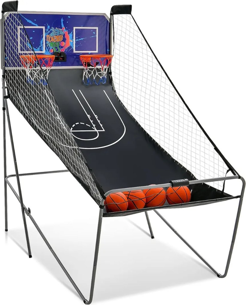 Costway Basketbalový stroj Skládací basketbalová arkádová hra s 2 modrými koši