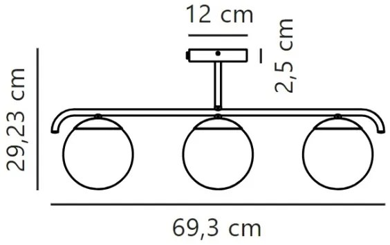 Nordlux - Lustr na tyči GRANT 3xE14/25W/230V černá