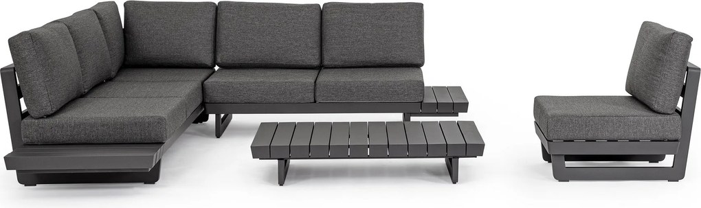 BIZZOTTO Zahradní rohová pohovka INFINITY antracit 253 cm 0663431