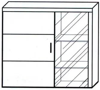 Obývací  stěna se skříní SAMBA k | sestava B | 5 dílů | san marino/krémová