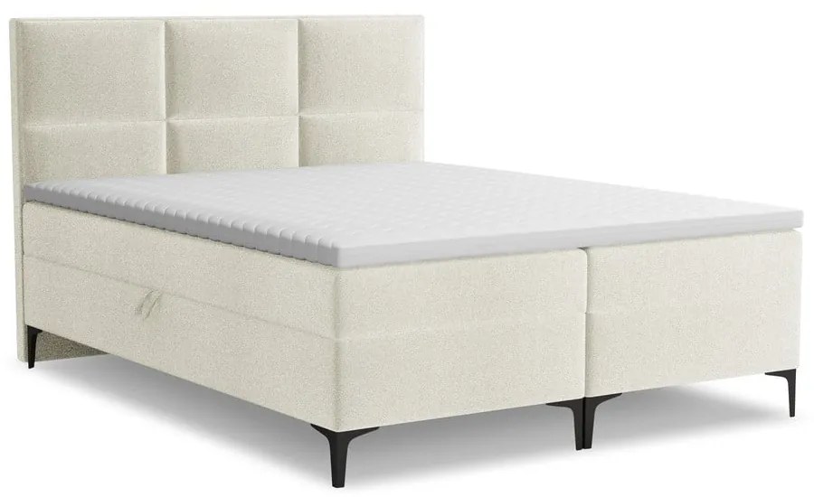 Béžová boxspring postel s úložným prostorem 160x200 cm Pakalana – Makamii