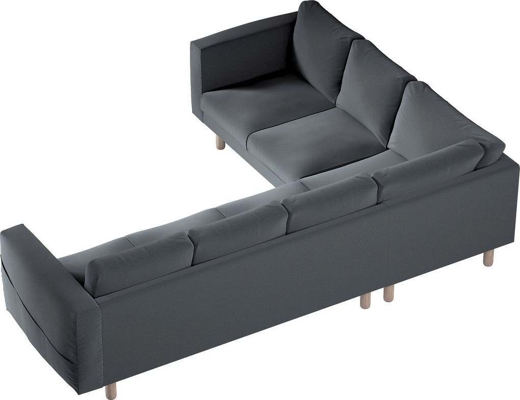 Potah na pohovku IKEA Norsborg rohová 5-místná barva šedá látka sametová