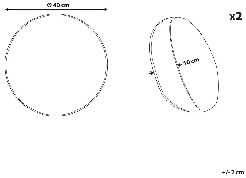 Sada 2 ozdobných polštářů ⌀ 40 cm Vally (modrá). 1079941