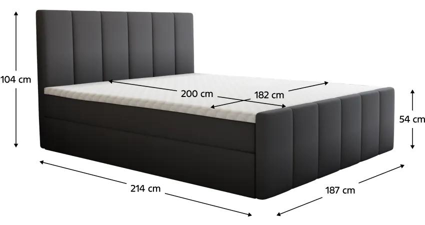 Kondela Boxspringová postel, 180x200, šedá, STAR