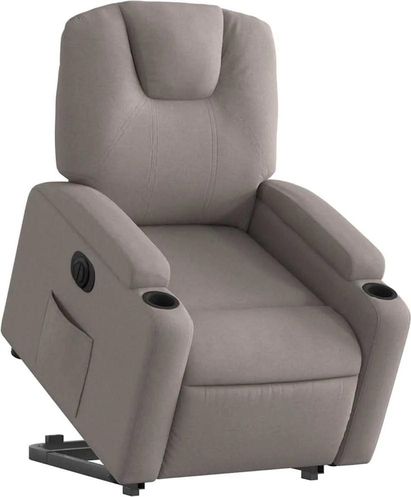 Elektrické zvedací polohovací křeslo taupe textil 3204400