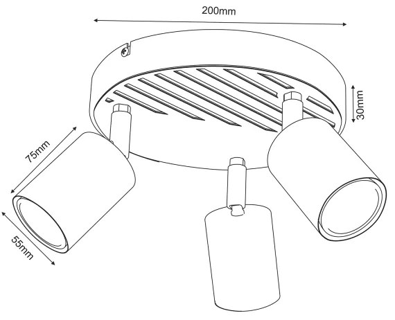 Bodové svítidlo TERRA 3xGU10/8W/230V bílá/dub