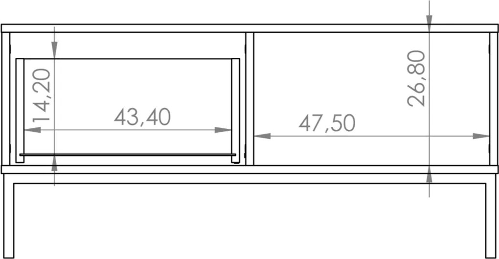 GAB Konferenční stůl QUER, Dub Hikora 100 cm