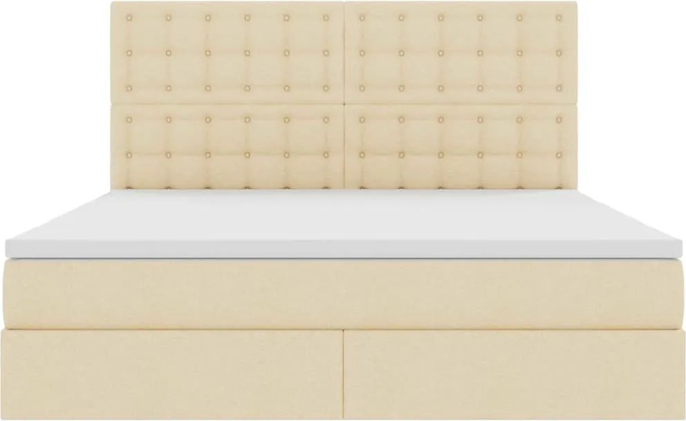 Postel s úložným prostorem a matrací Krémová 180 x 200 cm 3371926