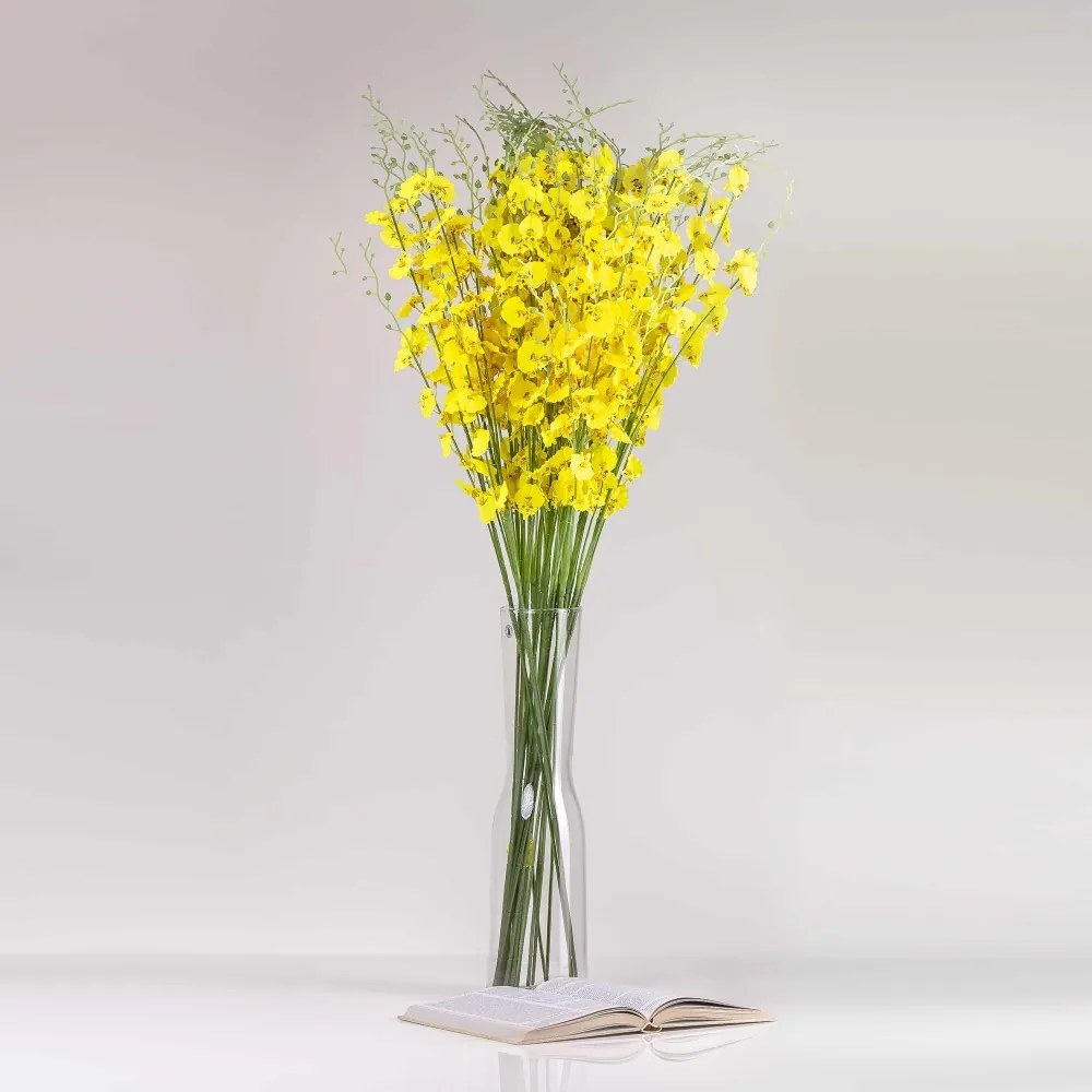 Umělá orchidea JULIE žlutá. Cena uvedena za 1 kus.