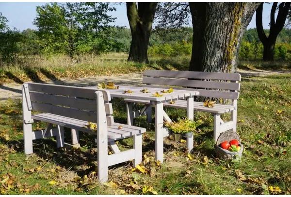 Zahradní dřevěná masivní lavice VIKING šedá - 150 cm WOOD R54623