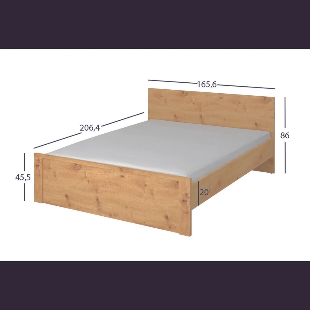 Postel 160x200 dub artisan Ayson