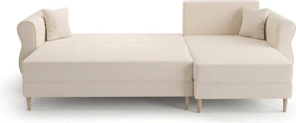 Rozkládací oboustranná sedací souprava do L SILVIANO 230x140 cm, krémová