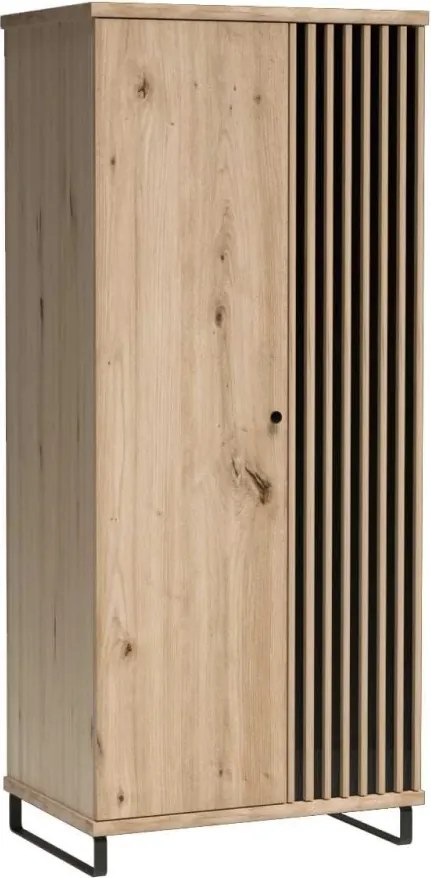 Skříň, dub artisan/černá, KOLI C-1