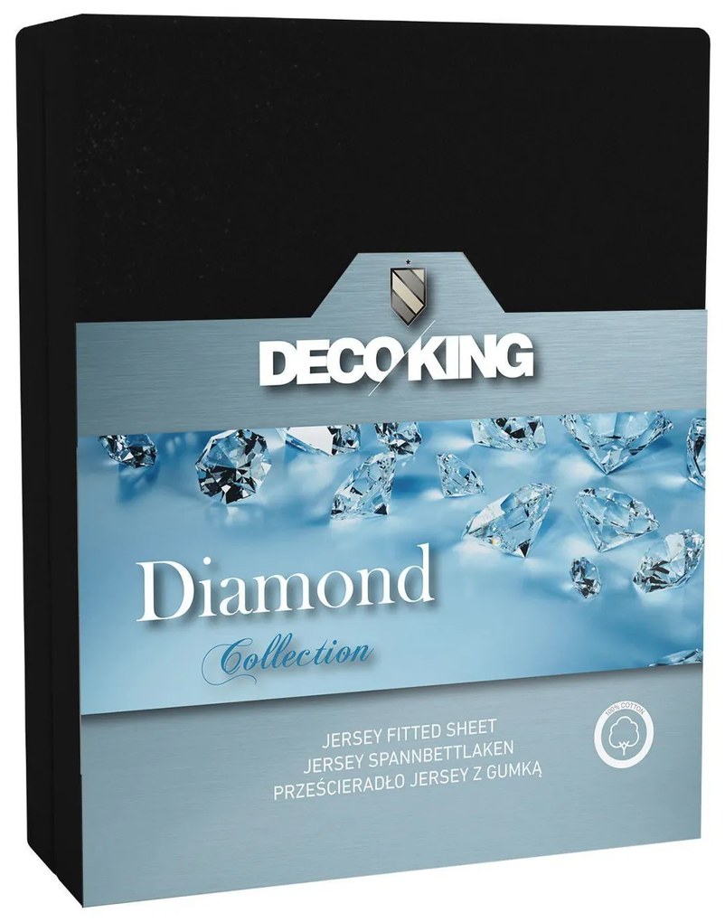 Jersey prostěradlo DecoKing Diamond černé