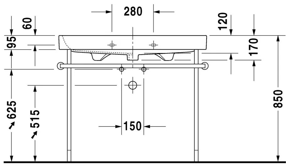 Duravit Happy D.2 - umyvadlo 100x50,5 cm broušené 2318100027