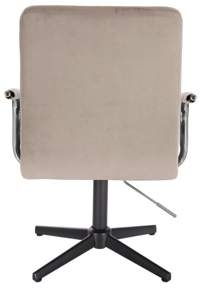 LuxuryForm DESIGN Otočná židle VERONA VELUR na černém kříži - latte