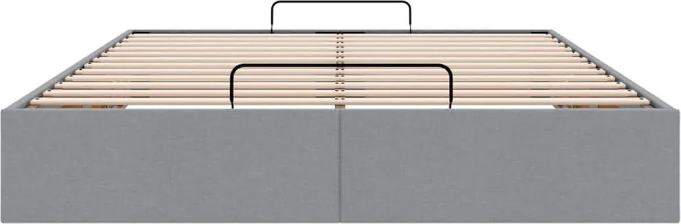 Osmanský rám postele bez matrací světle šedá 140x200 cm textil 3310882