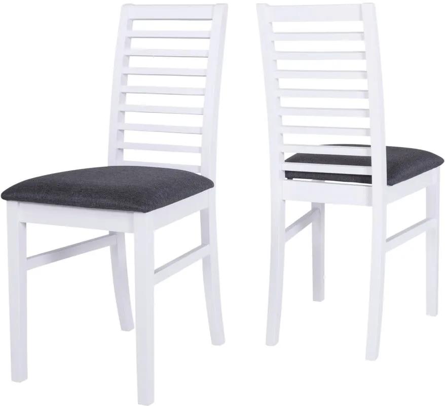 Bílá jídelní židle s konstrukcí z gumovníkového dřeva Canett Gabriel