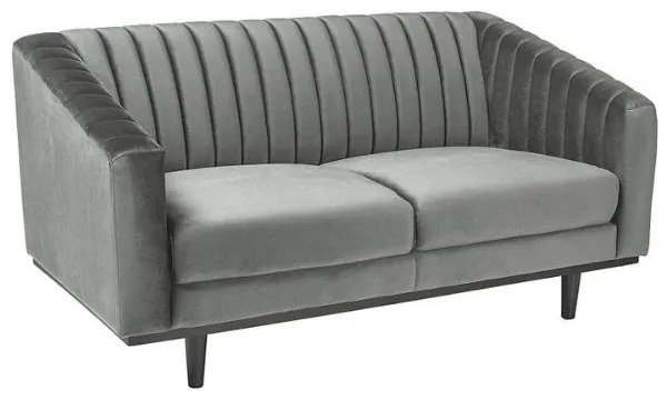 Pohovka Asprey Velvet, šedá / černá