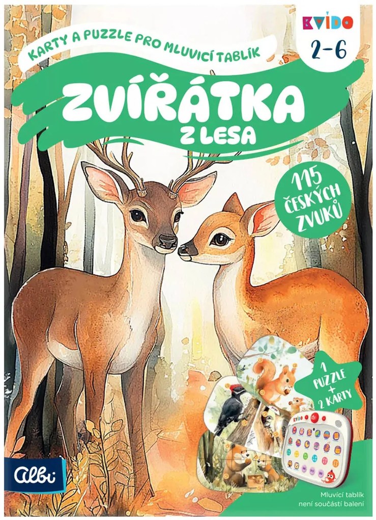ALBI KVÍDO Zvířátka z lesa Karty a puzzle pro Mluvicí tablík (rozšíření) albn552999
