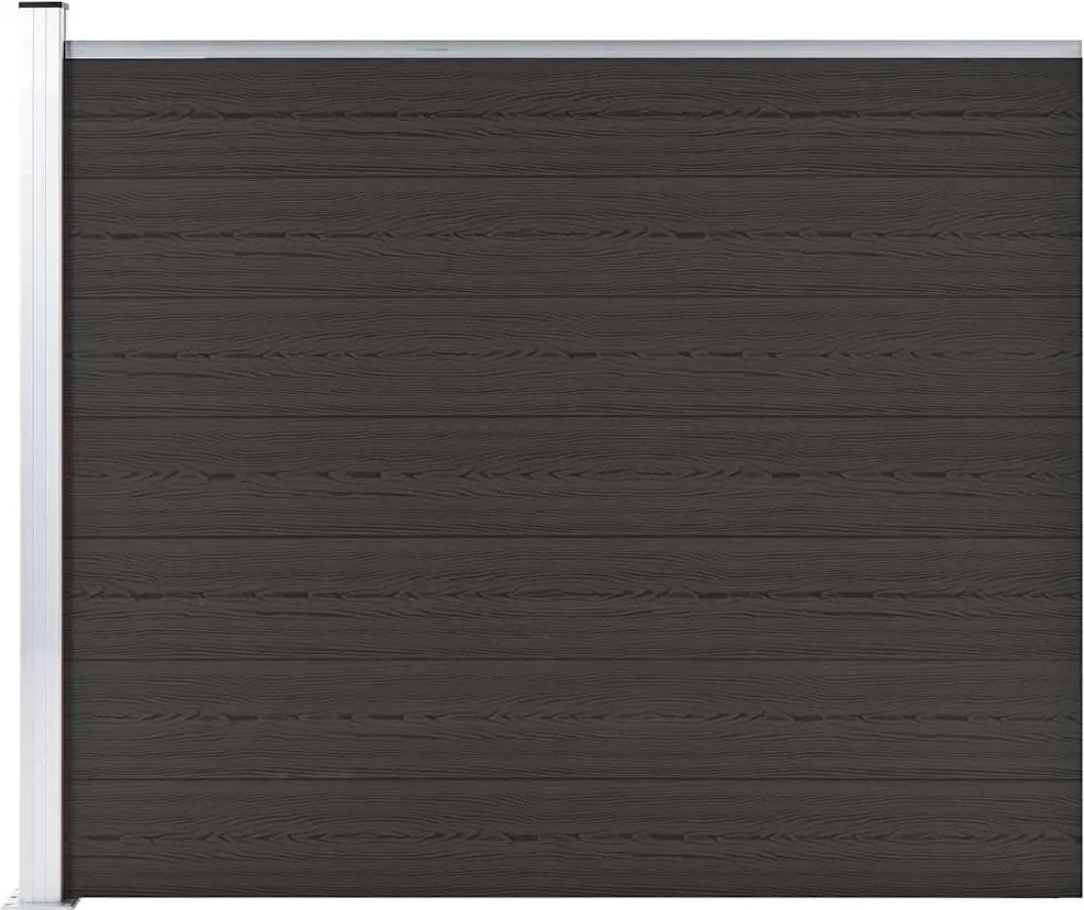 Plotový dílec WPC 175 x 146 cm černý 148985