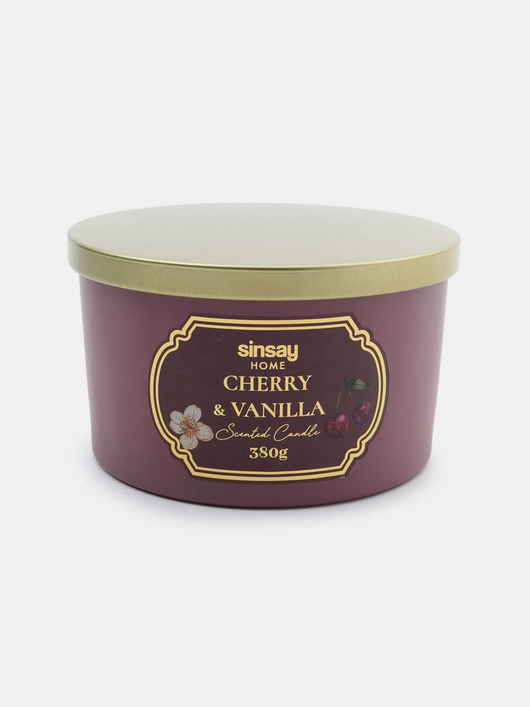 Sinsay - Vonná svíčka Cherry & Vanilla - světle fialová