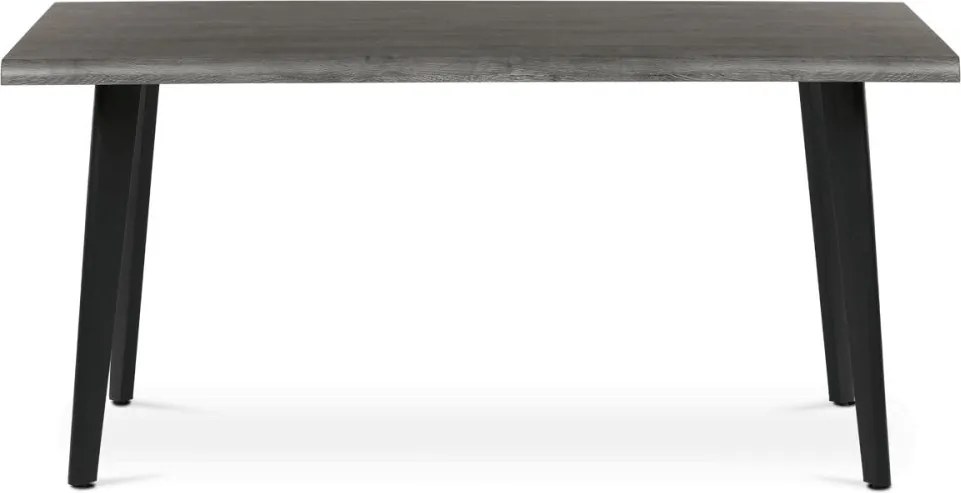 Stůl jídelní, MDF deska, kov, dekor šedý dub, černý lak (160 x 90) cm