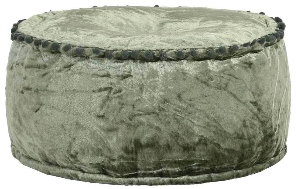 Kulatý taburet samet 40 x 20 cm zelený 287567