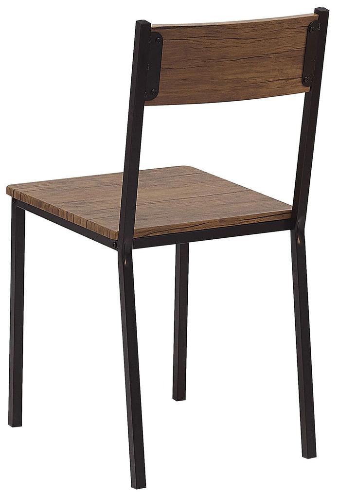 Sada jídelního stolu a 4 židlí z tmavého dřeva s černým HAMRY Beliani