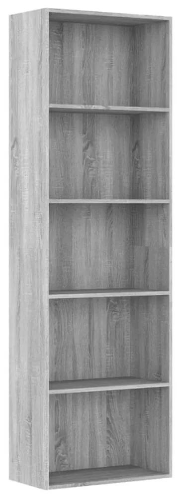Petromila 5patrová knihovna šedá sonoma 60 x 30 x 189 cm kompozitní dřevo