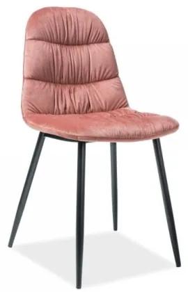Jídelní židle Vedis Velvet růžová