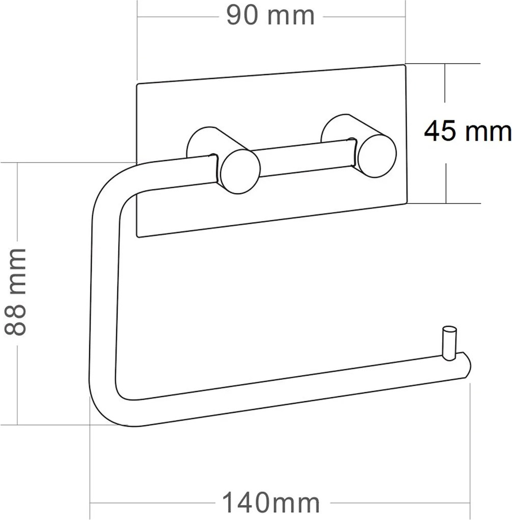 Sapho Sapho, Samolepící držák toaletního papíru, broušená nerez, 33207