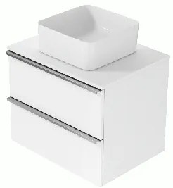 Cersanit - VIRGO závěsná skříňka pod umyvadlo s deskou 60cm, šedý dub-chrom, S522-022