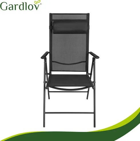 Skládací zahradní židle Gardlov černá, 2 kusy