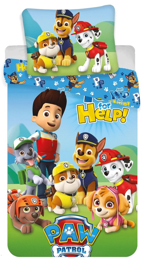 Jerry Fabrics Bavlněné povlečení Paw Patrol PP137 140x200 / 70x90 cm