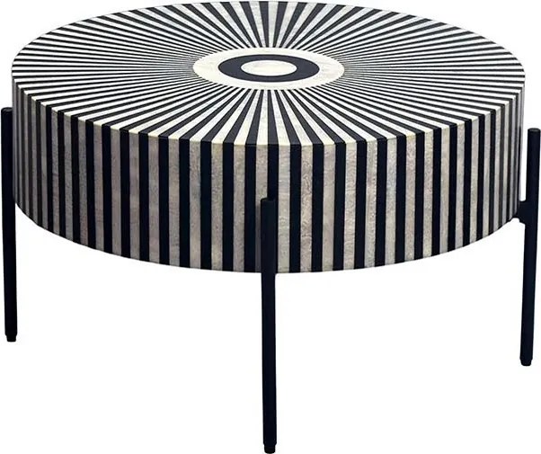 Designový konferenční stolek Ilissa 64 cm černo-bílý
