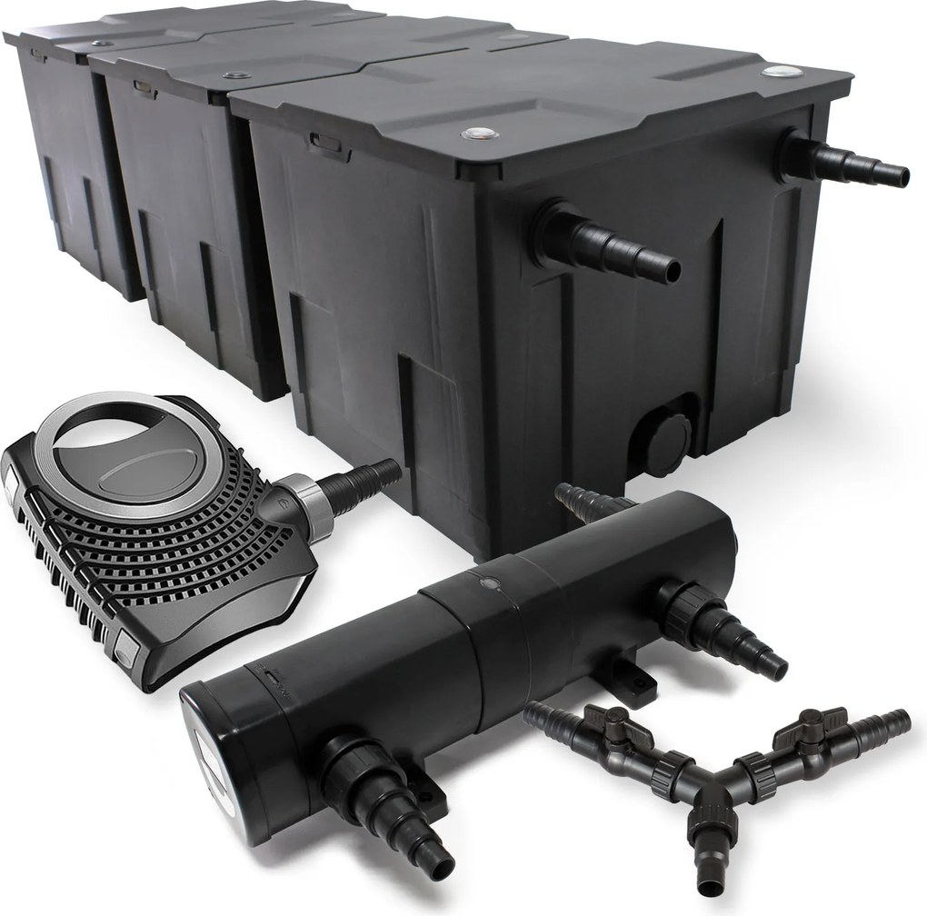 Sada jezírkové filtrace SunSun CBF-350C / CUV-218 – 90000 L, 10000 l/h, 80 W (55169)