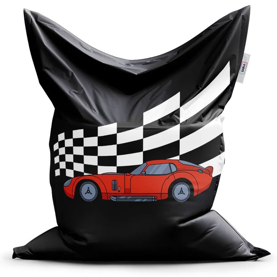 Sedací vak Classic závodní auto, černá / červená