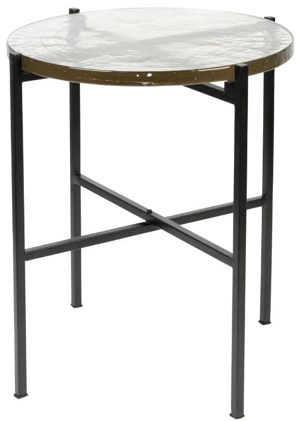 OnaDnes -20% Černý kovový odkládací stolek DUTCHBONE VIDRIO 40 cm