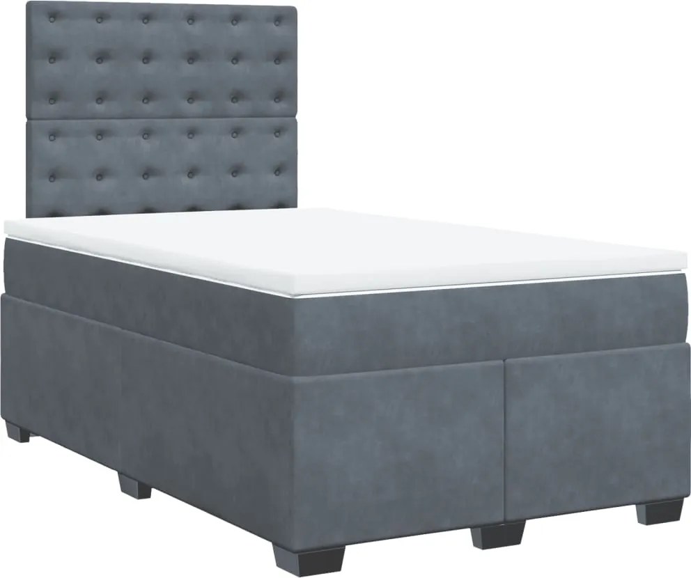 Box spring postel s matrací tmavě šedý 120x190 cm samet 3293171