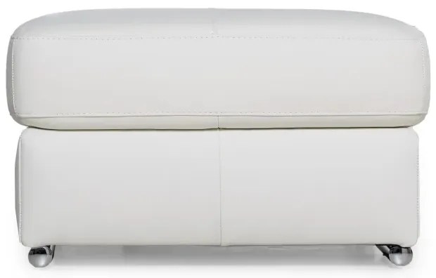 Kožený taburet LOREN II, bílá (madras - 122 white)