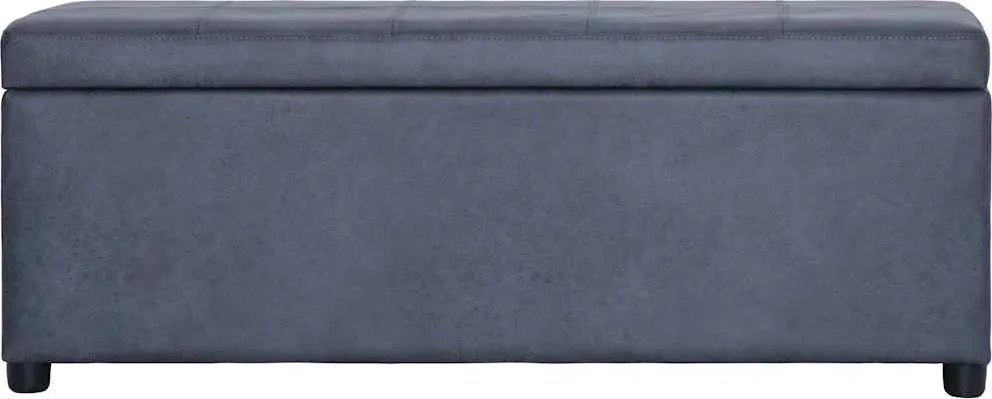 Lavice s úložným prostorem 116 cm šedá umělá broušená kůže 281316